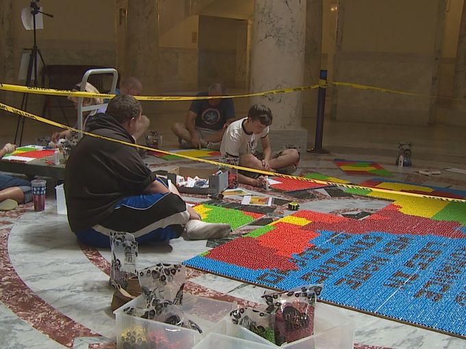 Largest M&M Mosaic: Jackson McKenzie breaks Guinness World Records ...