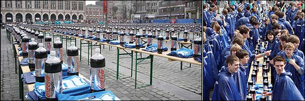 Most Mentos and Soda Fountains-world record set by Belgian students